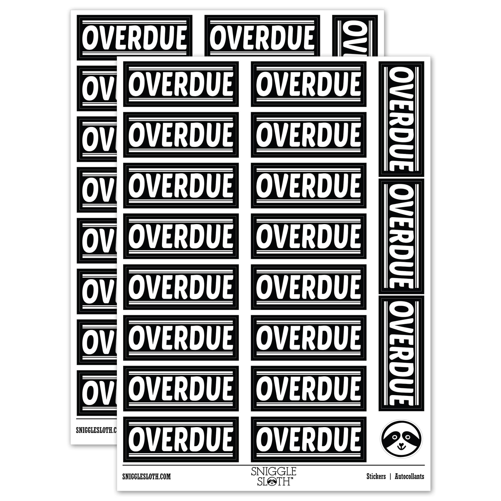 Overdue Payment Library Book Sticker Set - Black - Matte Finish - 2.00 ...