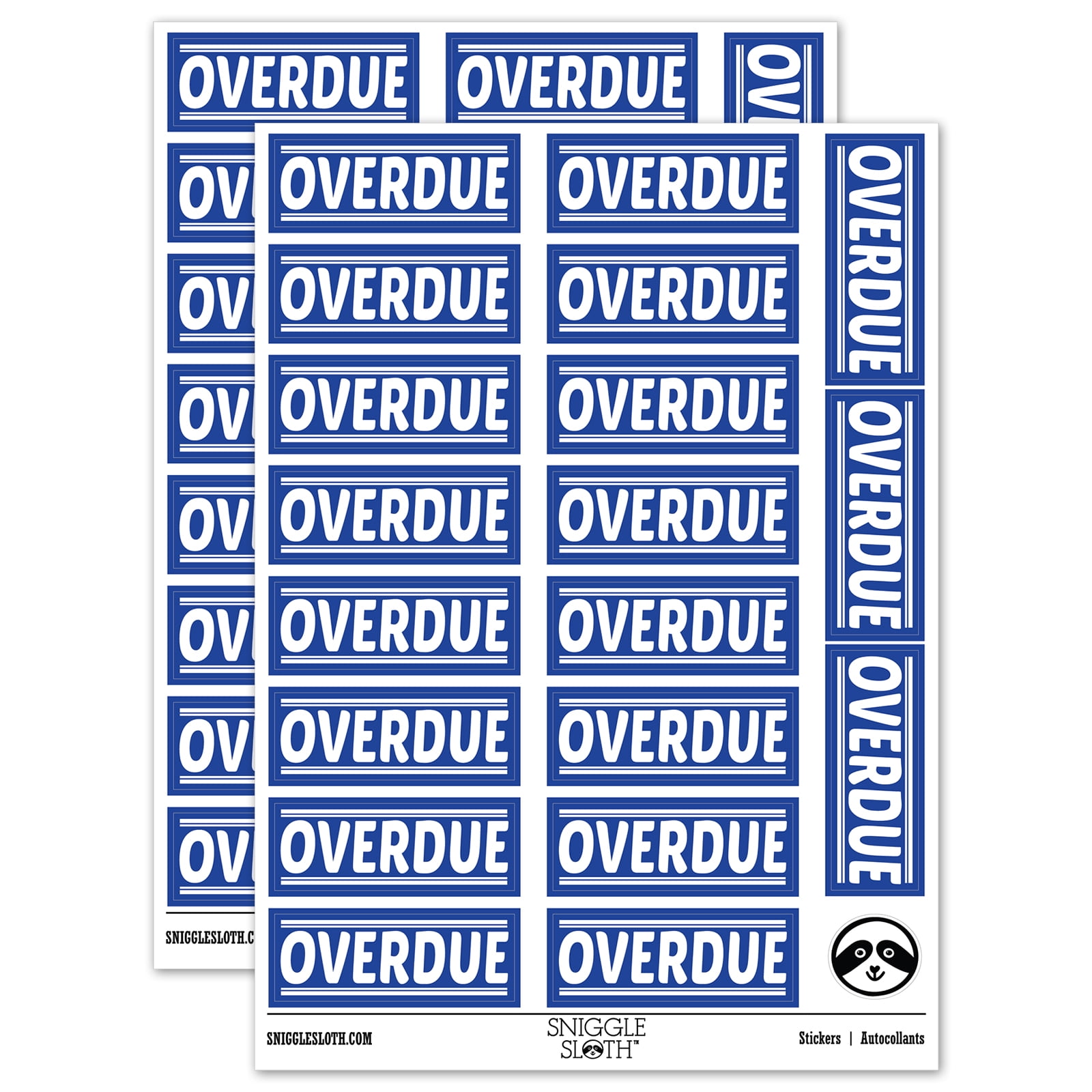 Overdue Payment Library Book Sticker Set - Dark Blue - Matte Finish - 2 ...