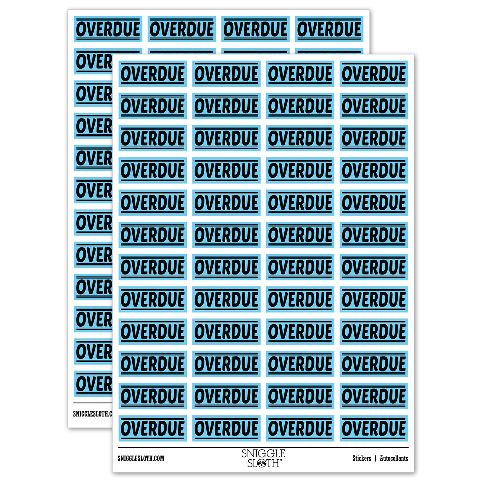 Overdue Payment Library Book Sticker Set - Light Blue - Gloss Finish ...