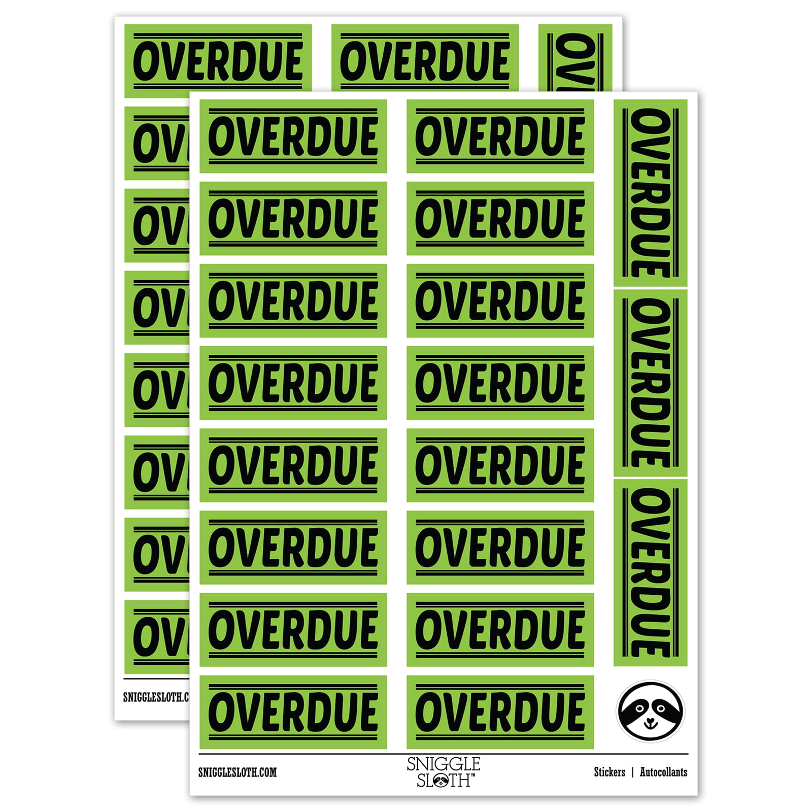 Overdue Payment Library Book Sticker Set - Light Green - Gloss Finish ...