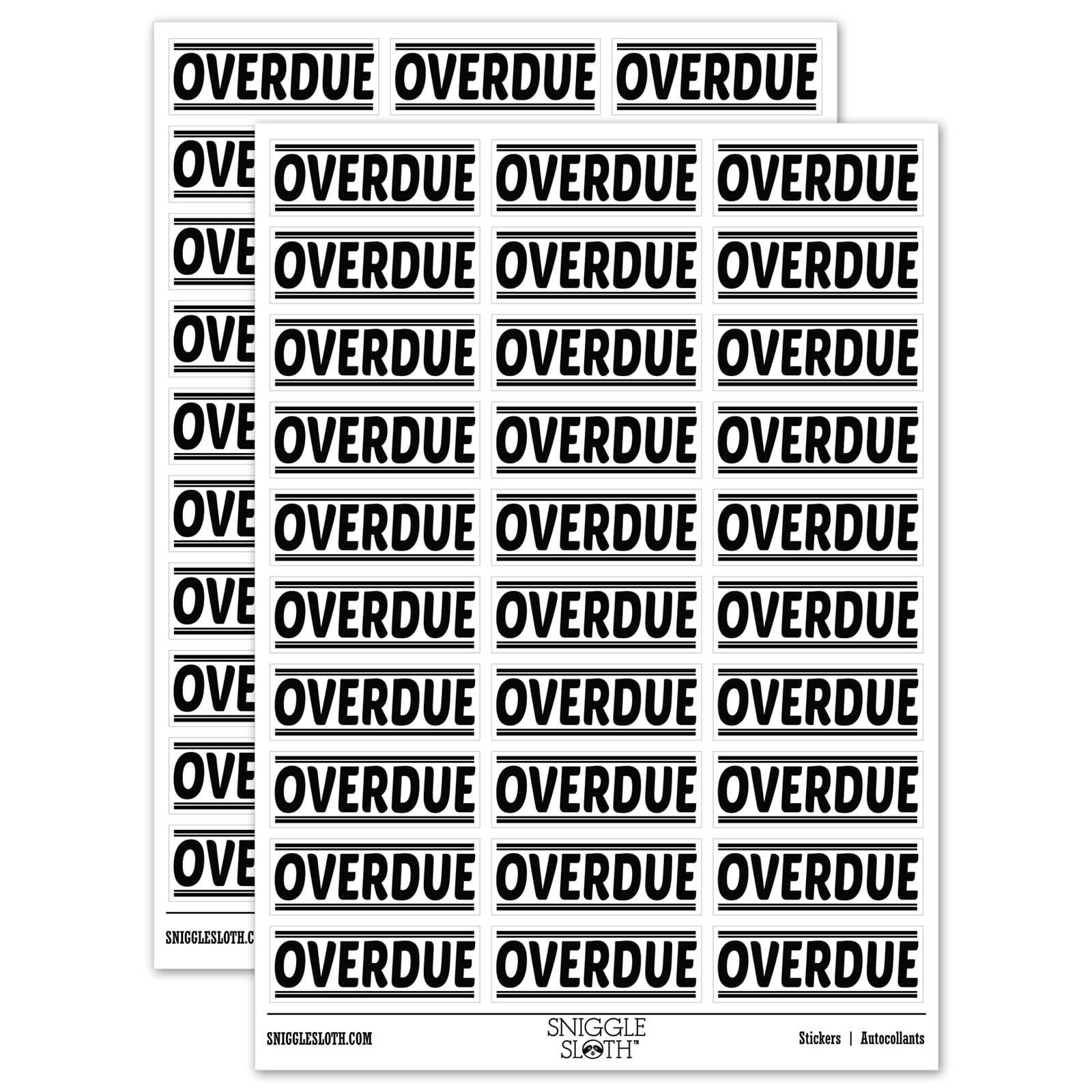 Overdue Payment Library Book Sticker Set - White - Gloss Finish - 1.75 ...