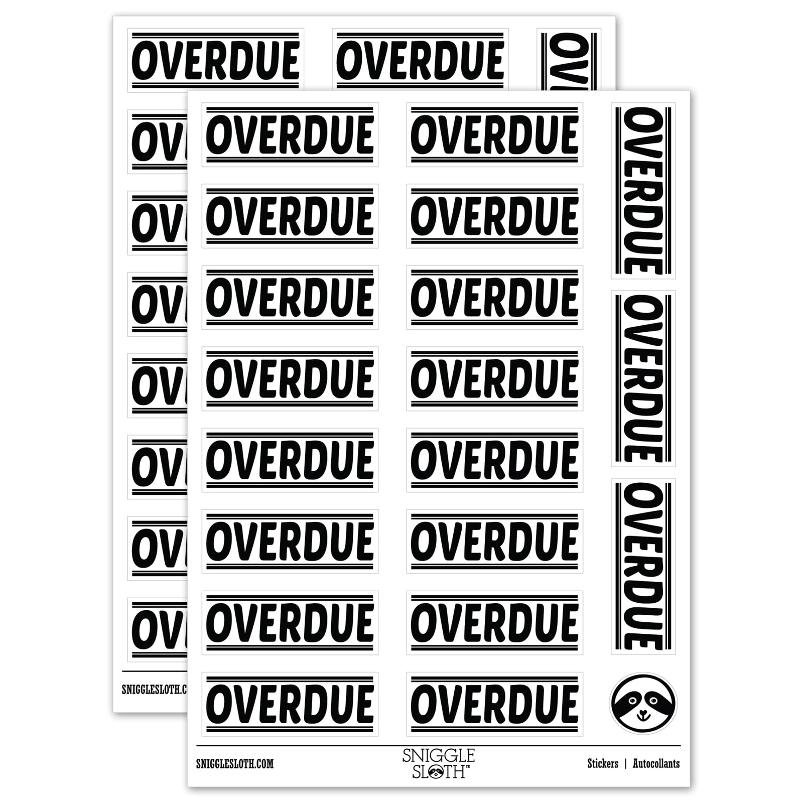 Overdue Payment Library Book Sticker Set - White - Matte Finish - 2.00 ...