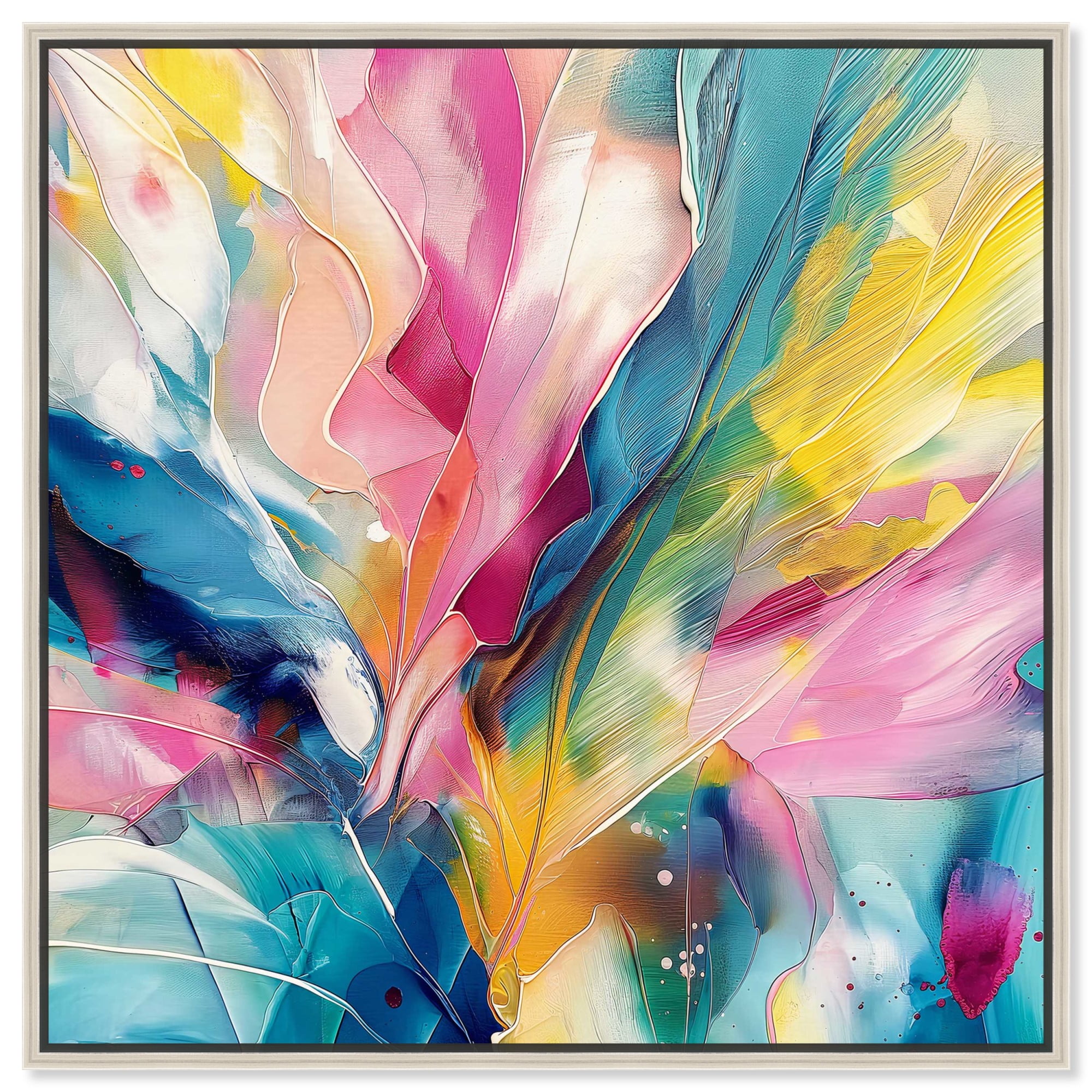 Overflow Canvas Colorful Wall Art by Art Remedy, Silver Frame, 40" x 40 ...