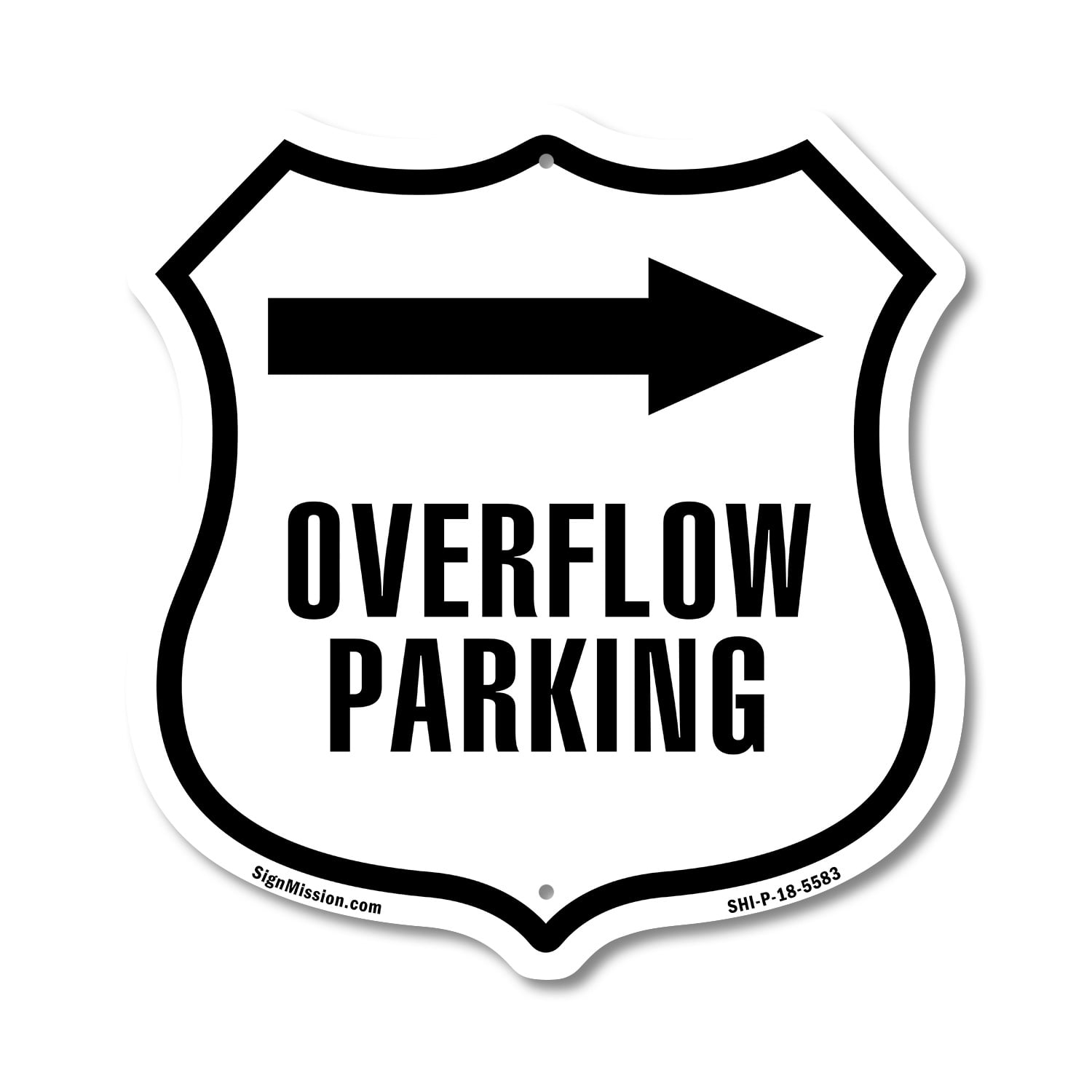 Overflow Parking Right (5 Pack) 12 inch X 12 inch Shield-Shaped Rust ...