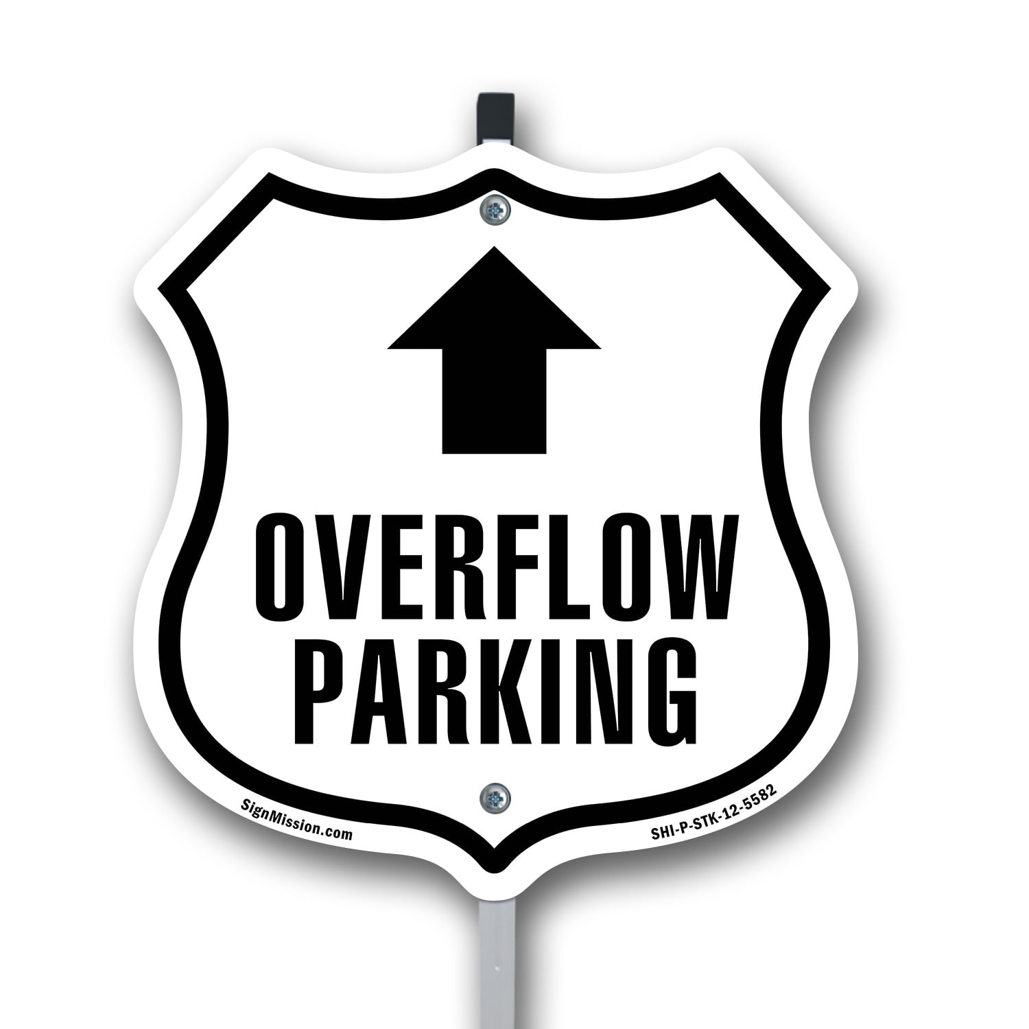 Overflow Parking Up 12 inch X 12 inch Shield Shaped Rust-Free Aluminum ...