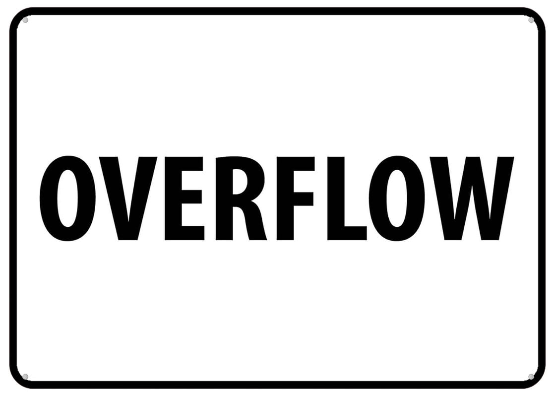 Overflow Sign Outdoor Metal Sign - 12 X 8 Metal Signs For Business ...