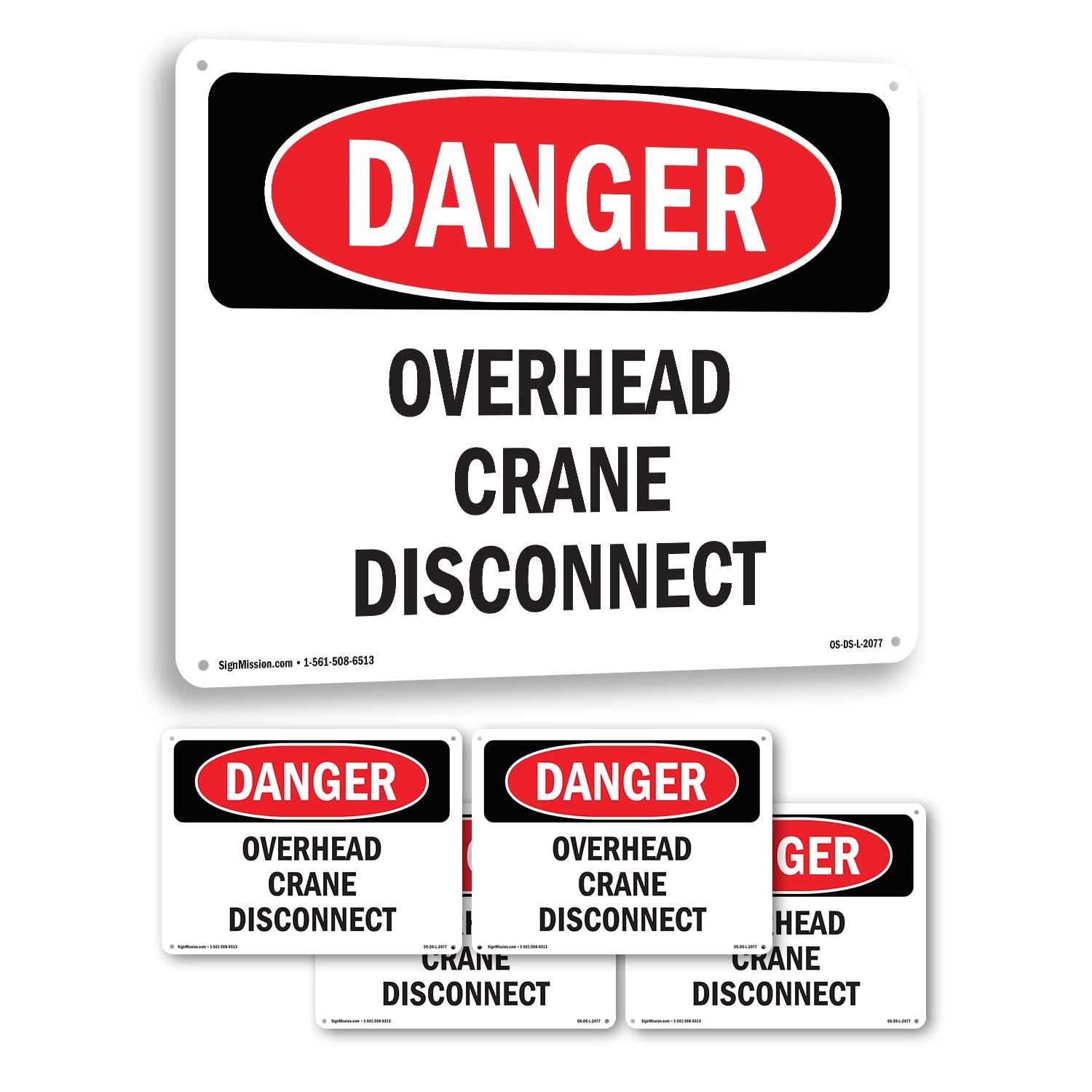 Overhead Crane Disconnect OSHA Danger Aluminum Sign 10 Inch x 7 Inch ...