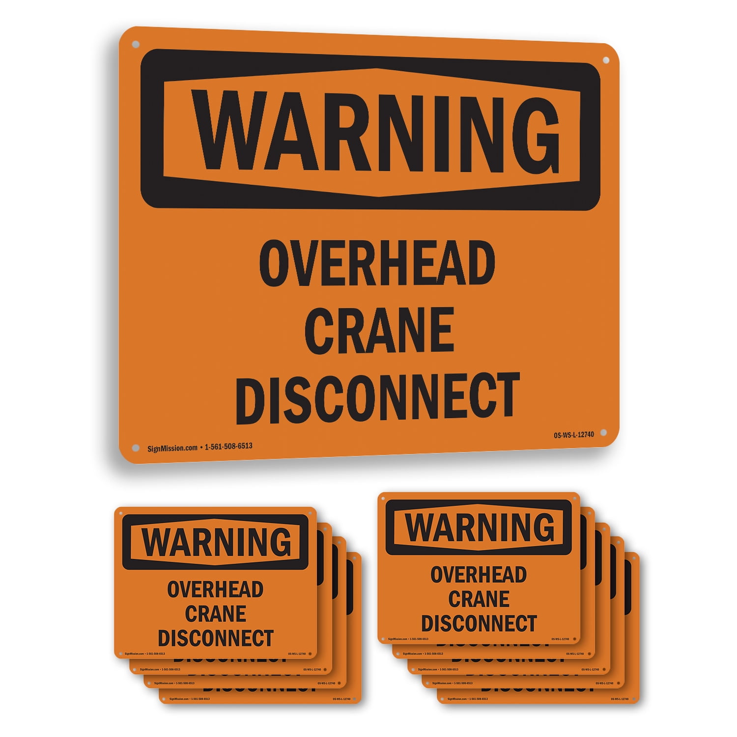 Overhead Crane Disconnect OSHA WARNING Aluminum Sign 10 Inch x 7 Inch ...