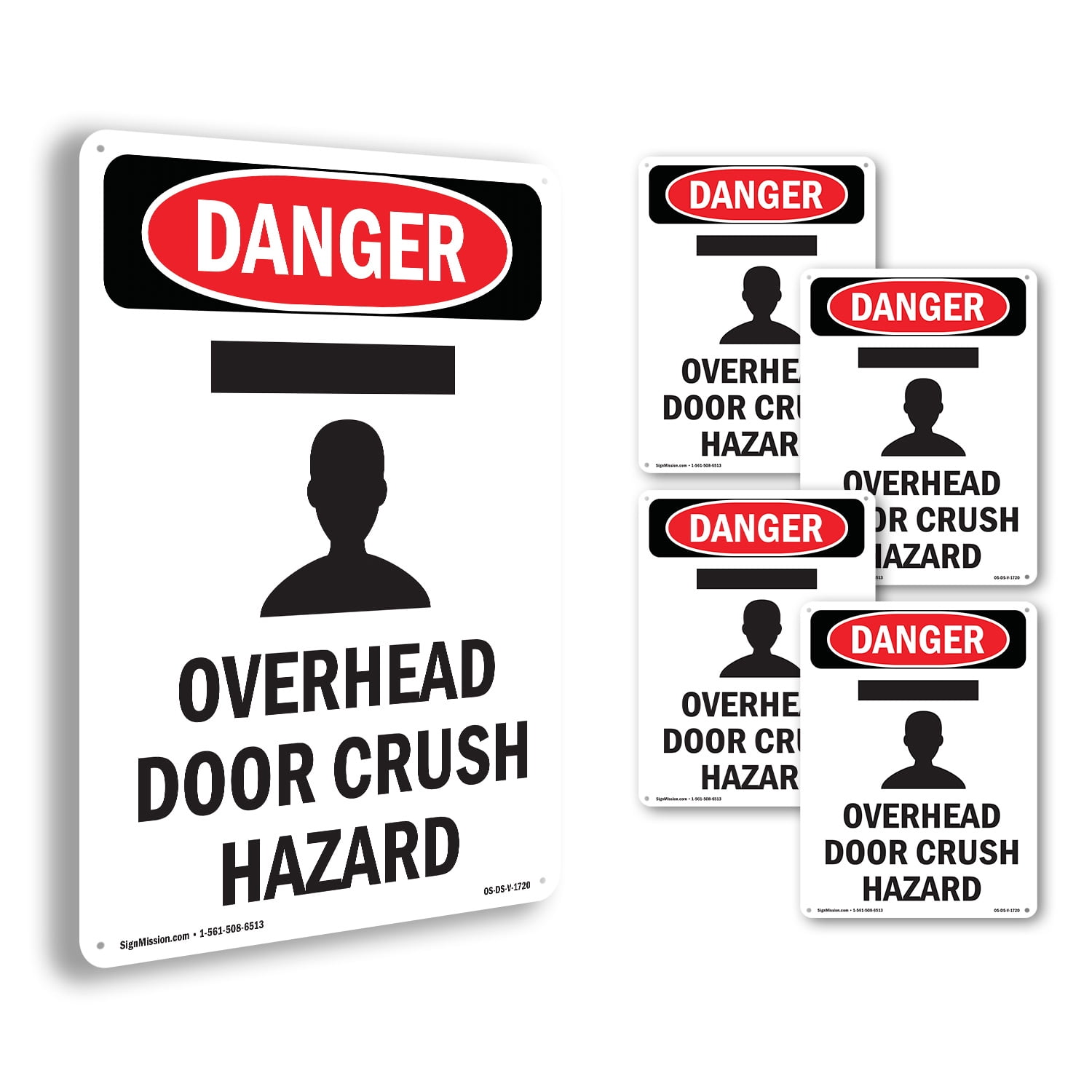 Overhead Door Crush Hazard OSHA Danger Aluminum Sign 10 Inch x 7 Inch ...
