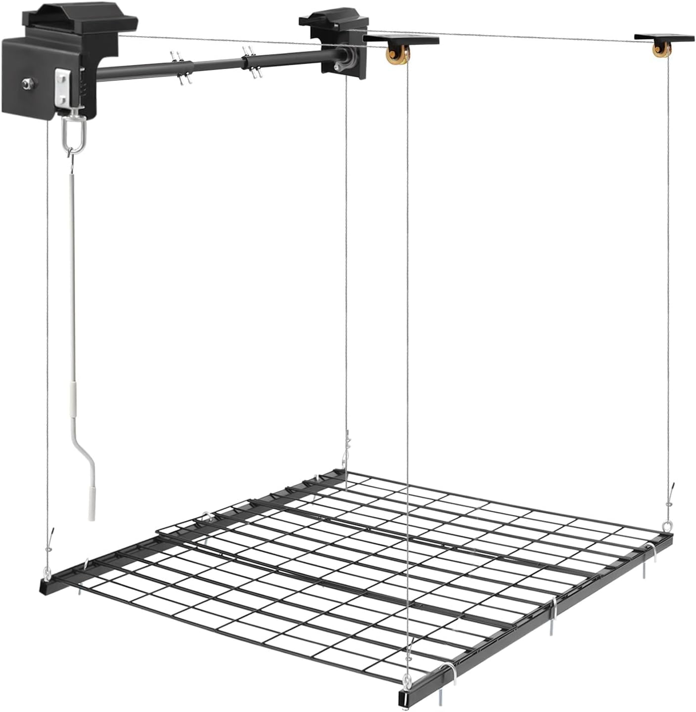 Overhead Garage Lifting Storage Rack, 4x4 Ft Heavy-Duty Metal Garage ...