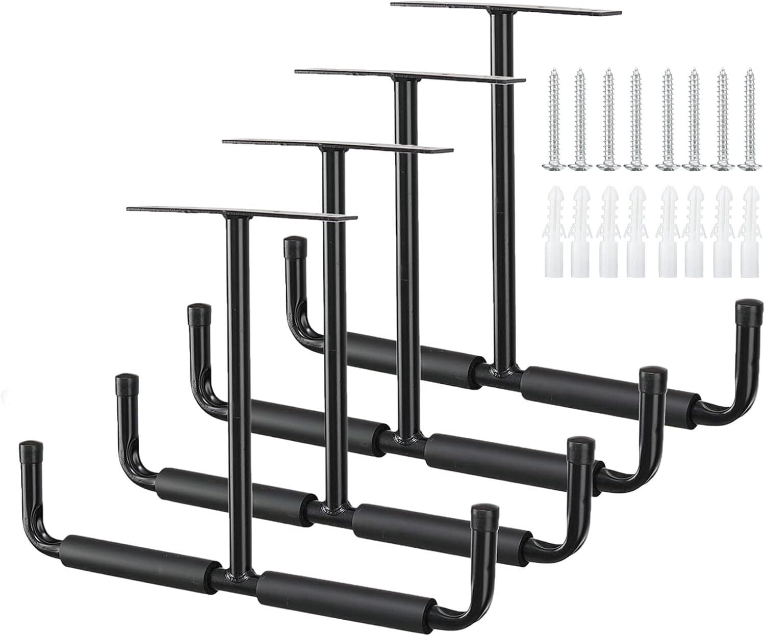 Overhead Garage Storage Hooks Heavy Duty Double Ceiling Rack for Lumber ...