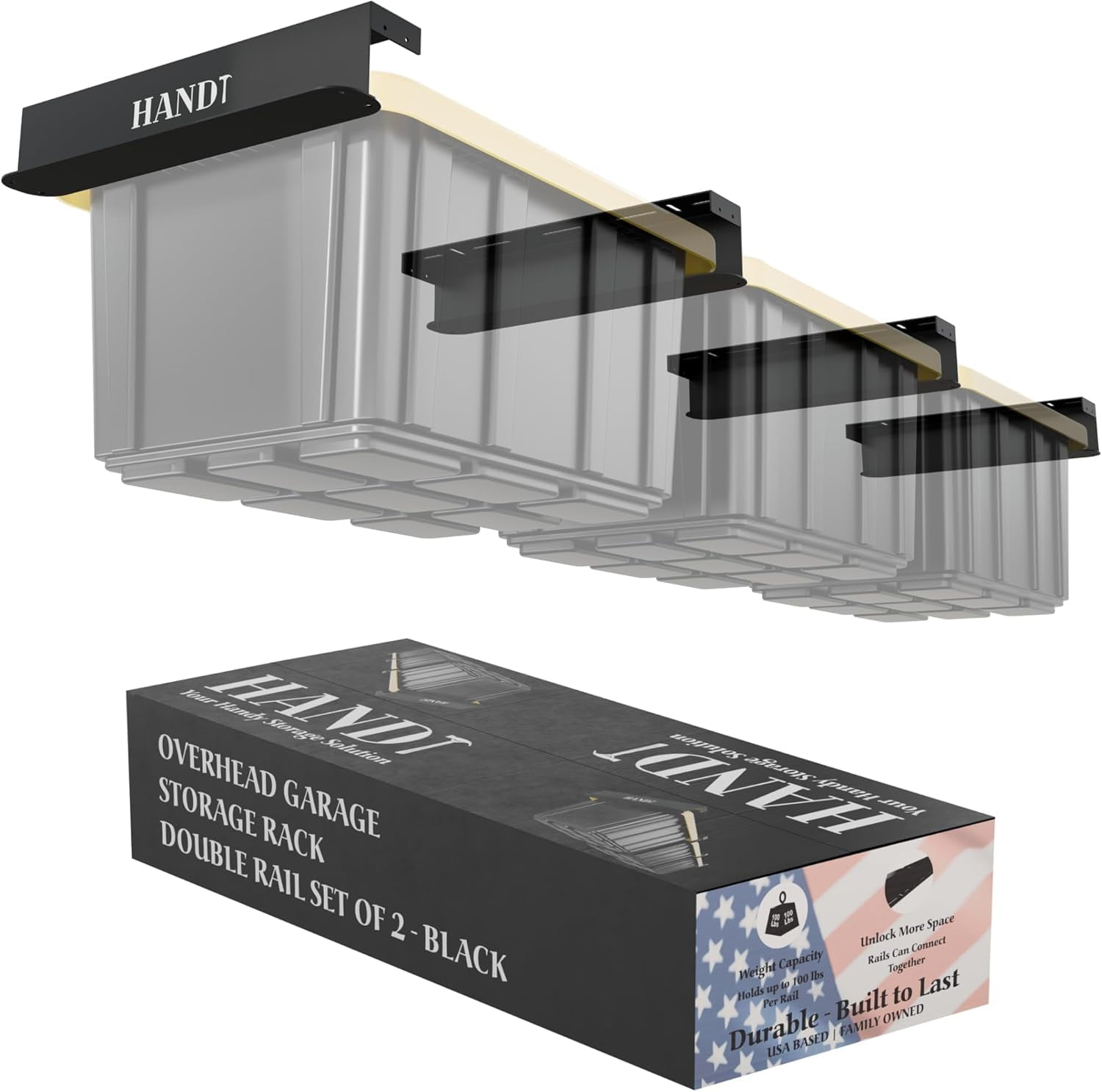 Overhead Garage Storage Rack, Connectable Heavy Duty Metal Ceiling ...