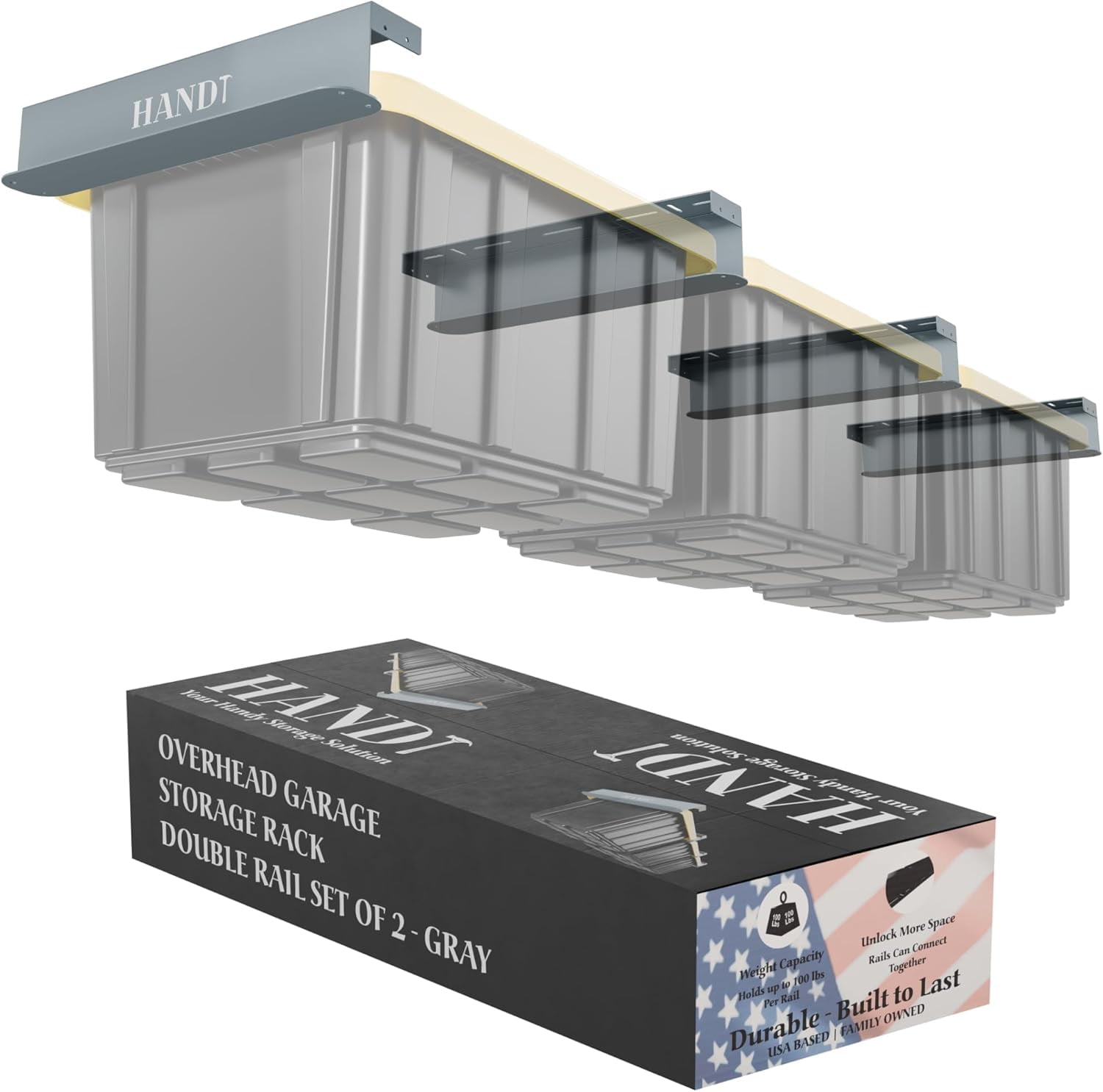 Overhead Garage Storage Rack, Connectable Heavy Duty Metal Ceiling ...