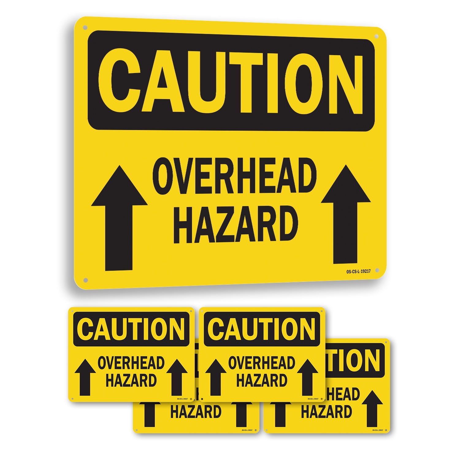 Overhead Hazard With Arrow OSHA Caution Aluminum Sign 14 Inch x 10 Inch ...