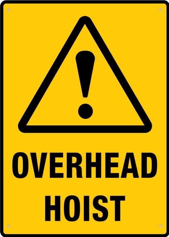 Overhead Hoist Signs Outdoor Uv Printed Aluminum 12 X 8 In Weatherproof ...