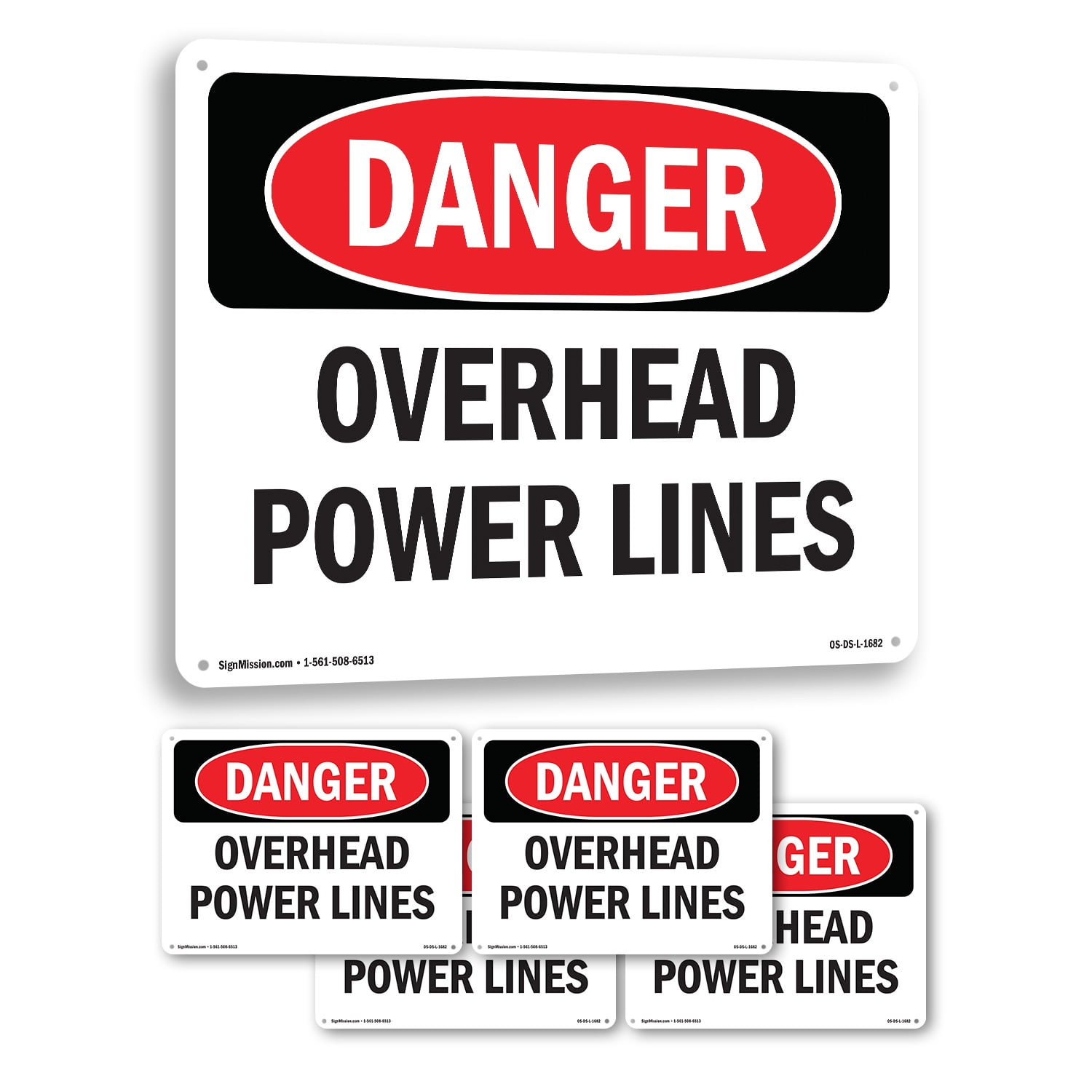 Overhead Power Lines OSHA Danger Aluminum Sign 18 Inch x 12 Inch - 5 ...