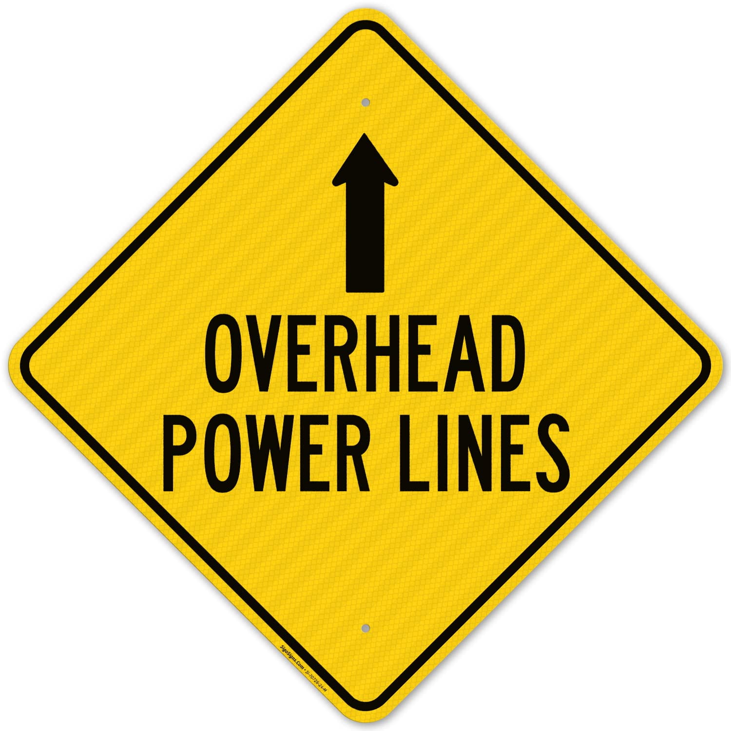 Overhead Power Lines with Up Arrow Sign, 24x24 Inches, 3M AEGP ...