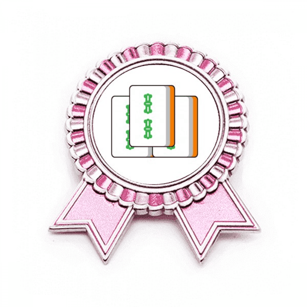 Overlapping Mahjong Slivers Badge Brooch Pin Pink Winner Award Medal ...