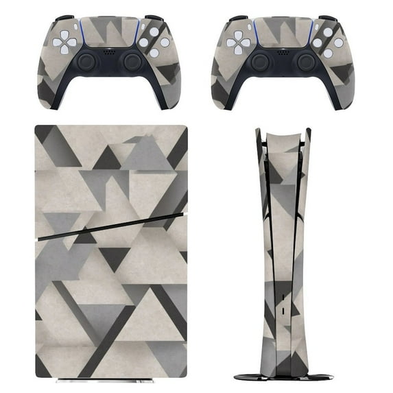 Overlapping Triangles Gray And Black Console Skin Bundle for PS5 Pro ...