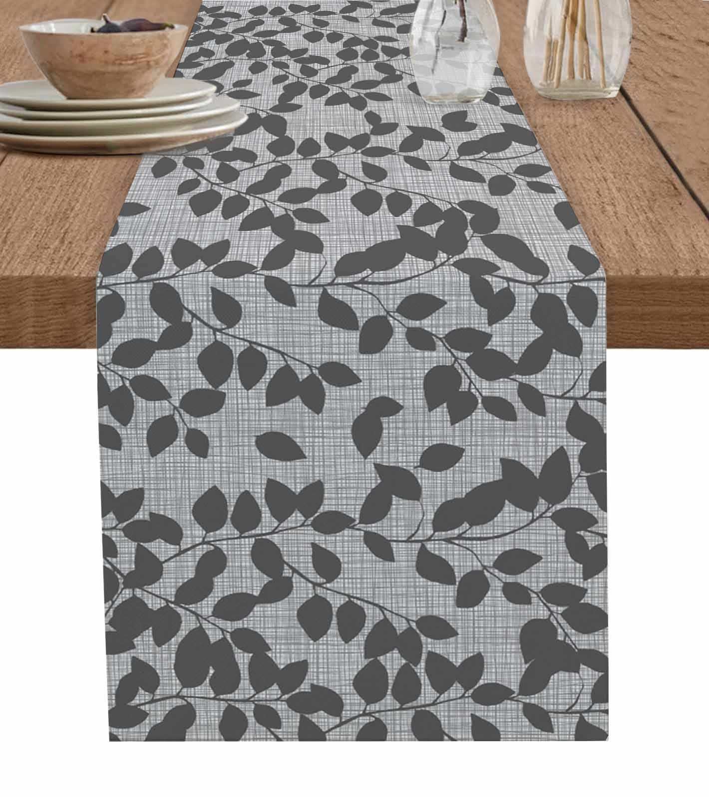 Overlay Of Leaves And Plants Table Runner ration Home r Dinner Table ...