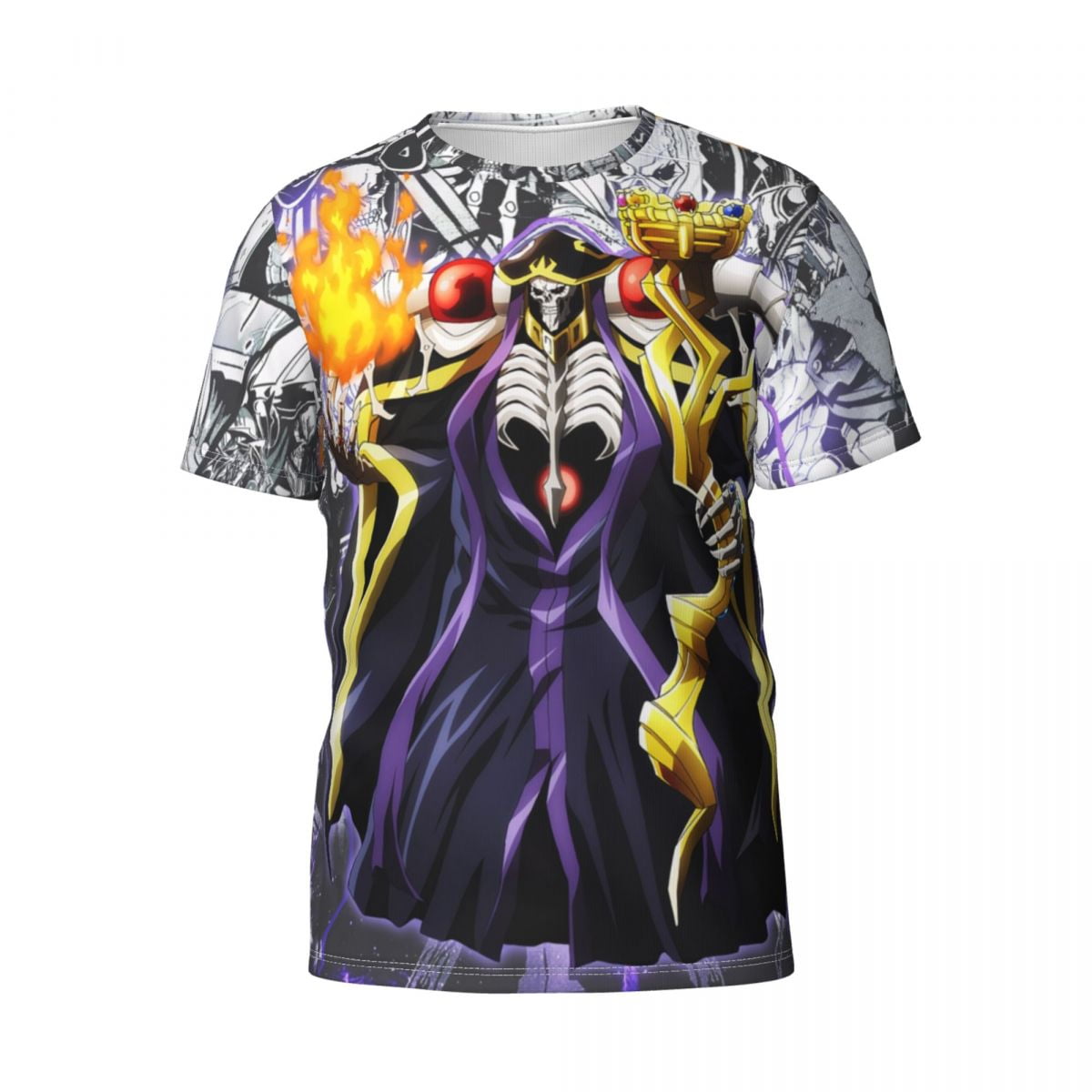 Overlord Ainz Ooal Gown Anime 3d Graphic Mens Womens Short Sleeve Crew ...