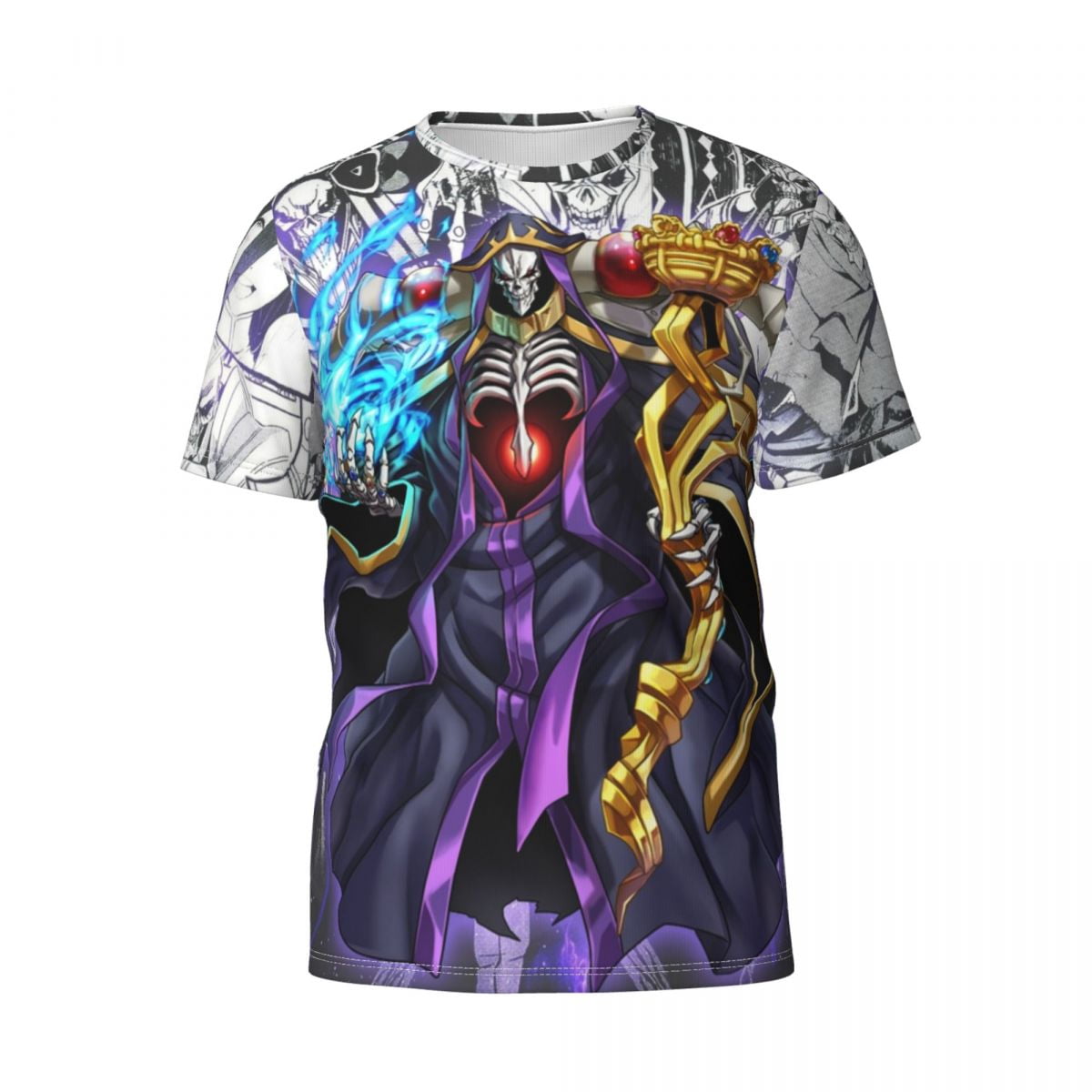 Overlord Ainz Ooal Gown Anime 3d Graphic Mens Womens Short Sleeve Crew ...