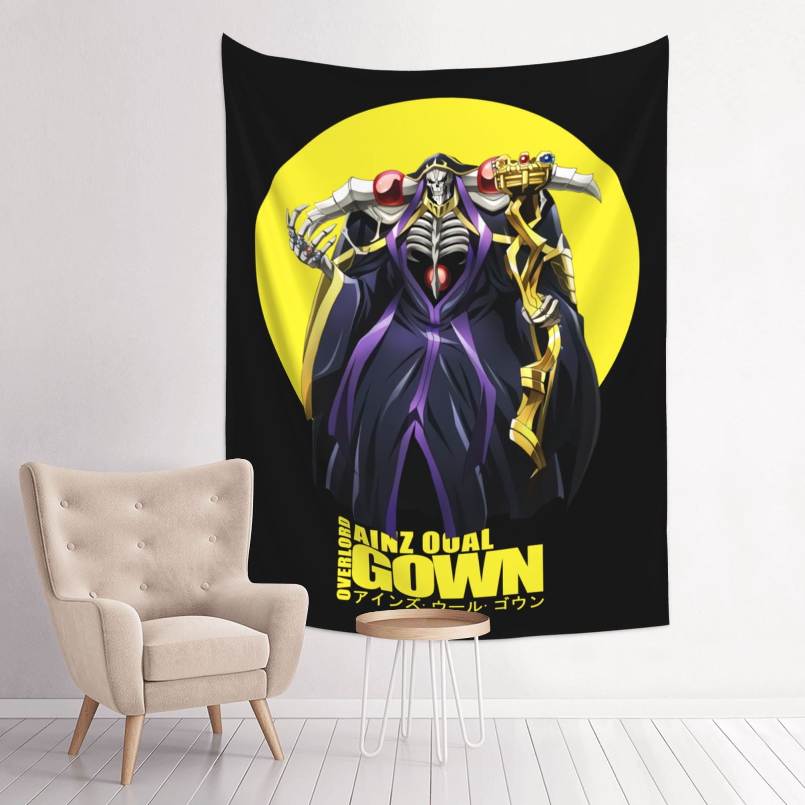 Overlord Ainz Ooal Gown Anime 3d Pattern Tapestry Indian Dorm Decor For ...
