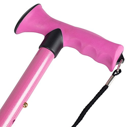 Overmold Ergonomic Folding Walking Cane (Light Pink) by HARVY - Walmart.com
