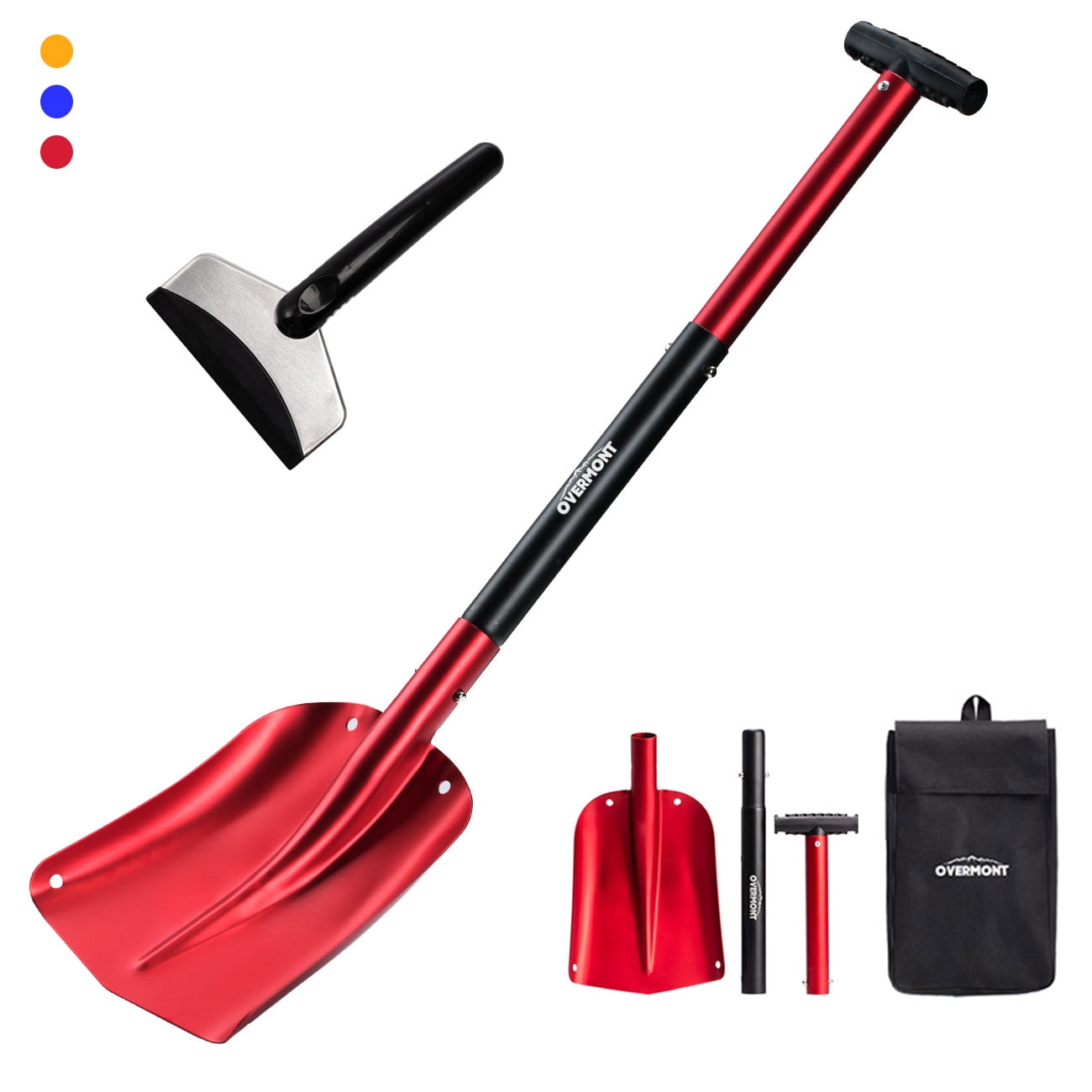 Overmont 32" Folding Emergency Snow Shovel 3 Piece Aluminum Lightweight ...
