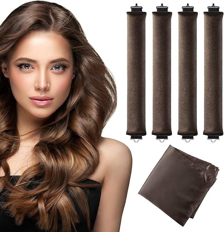 Overnight Blowout Rods Heatless Curls - 4 Pcs Hair Curlers to Sleep In ...