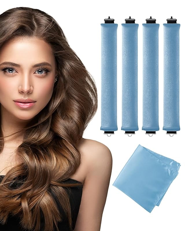 Overnight Blowout Rods Heatless Curls - 4 Pcs Hair Curlers to Sleep In ...