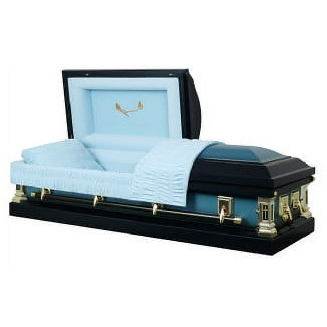 Overnight Caskets - Two-Toned Blue 'In God's Care' Funeral Casket with ...