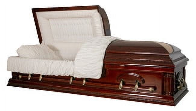 Overnight Caskets - Solid Poplar Wood Cherrytone Funeral Casket with ...