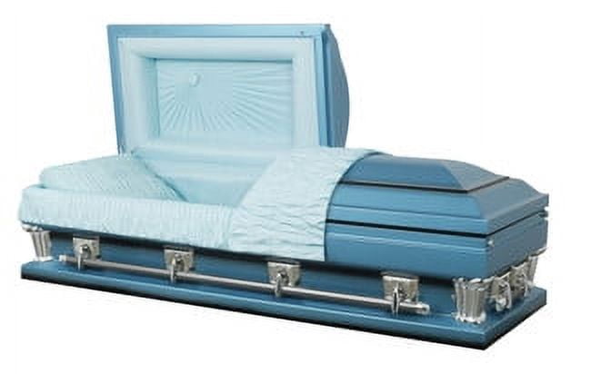Overnight Caskets Frank Oversized Funeral Casket Blue with Light Blue ...