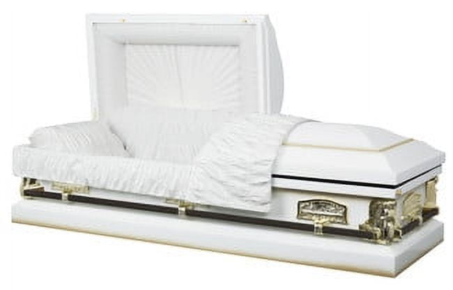 Overnight Caskets White Steel 81x 28 x 23.5 in Funeral Casket ...