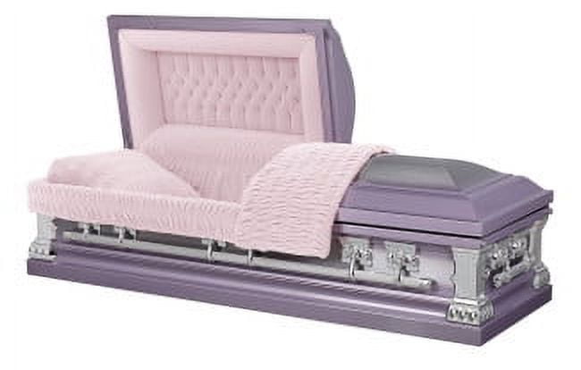 Overnight Caskets Lincoln Funeral Casket Lilac with Pink Velvet ...