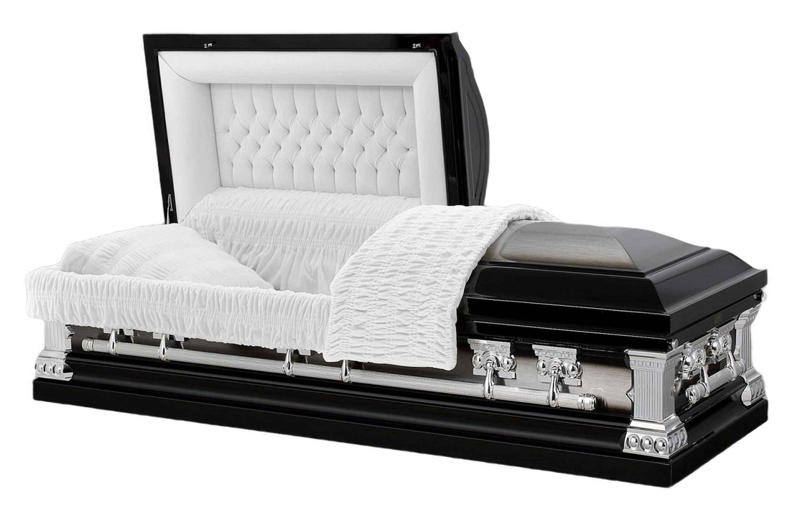 Overnight Caskets Lincoln Funeral Casket in Black with White Velvet ...