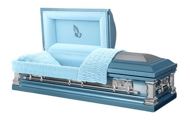 Overnight Caskets - Premium 18 Gauge Steel, Blue Praying Hands Funeral ...