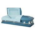 Overnight Caskets Spartan Funeral Casket Blue with Blue Crepe Interior ...