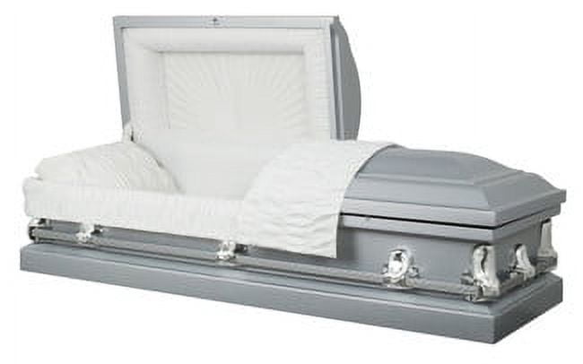 Overnight Caskets Spartan Silver Steel 20-Gauge Funeral Casket ...