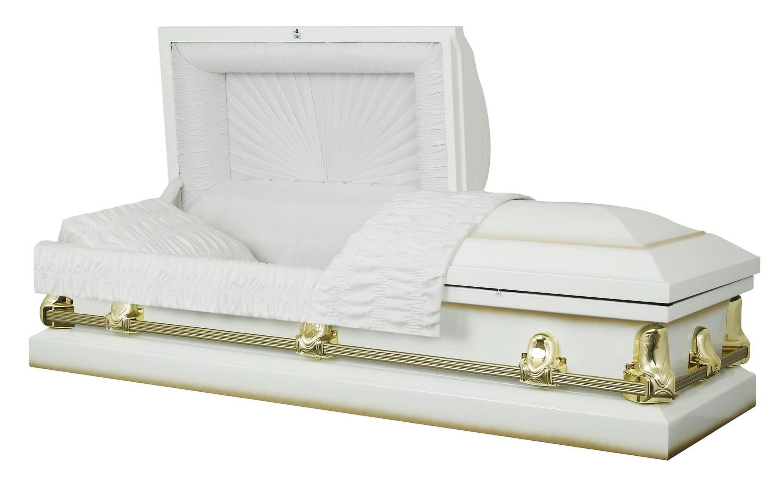 Overnight Caskets Spartan White Steel 78 L x 23 W Funeral Casket ...