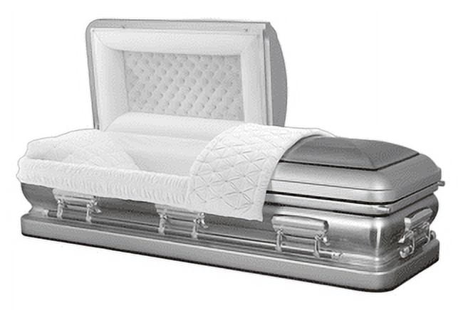 Overnight Caskets Sterling Silver Coffin with White Velvet Interior ...