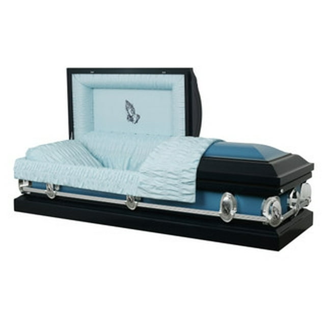 Overnight Caskets - 'The Prayer' Two-Tone Blue Funeral Metal Casket ...