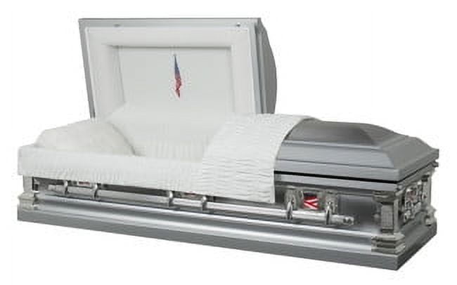 Overnight Caskets Veterans Silver Steel 18-Gauge Funeral Casket ...