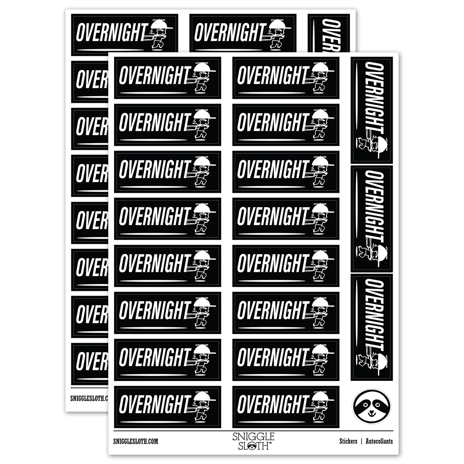 Overnight Mail Service Expedited Running Person Sticker Set - Black ...