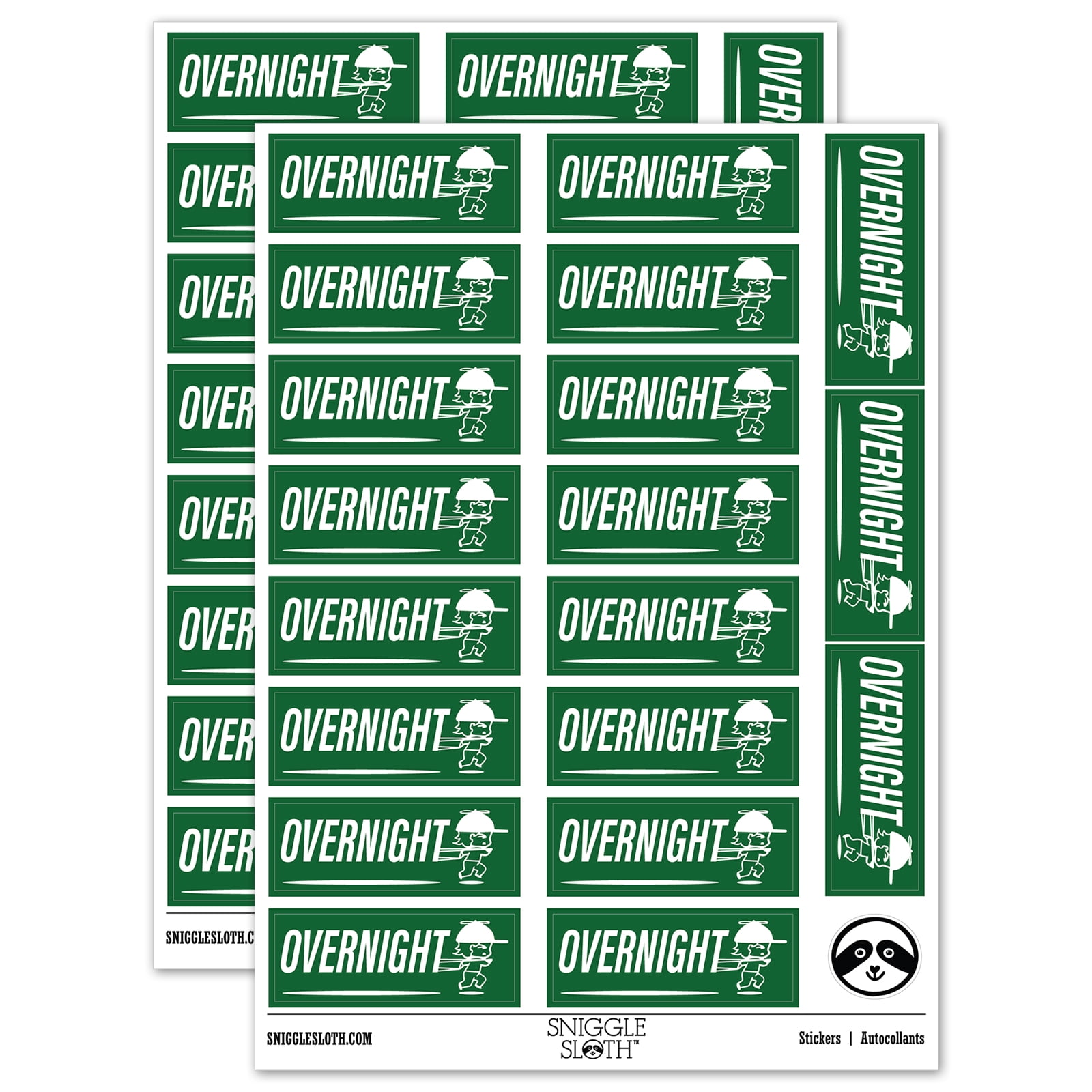 Overnight Mail Service Expedited Running Person Sticker Set - Dark ...