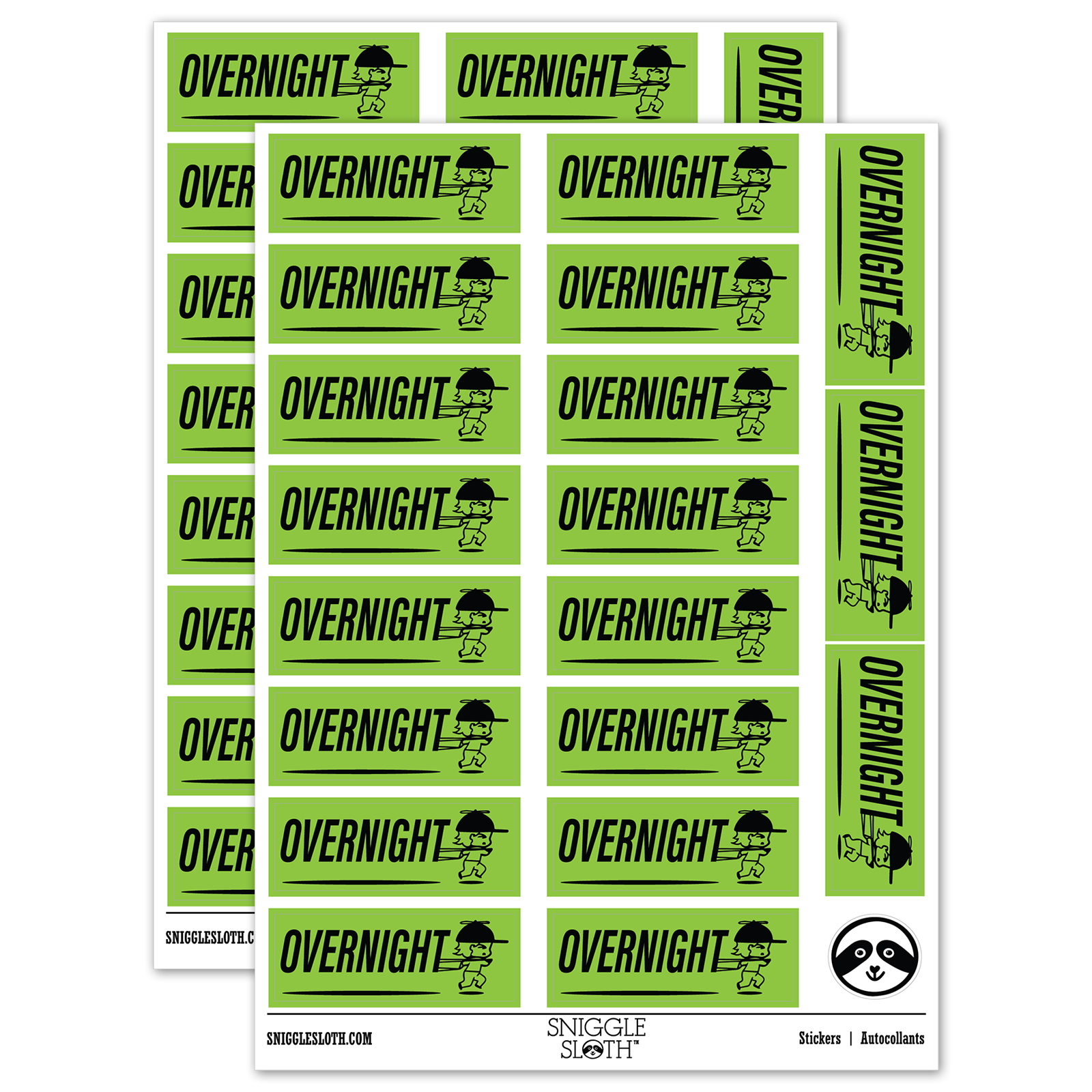 Overnight Mail Service Expedited Running Person Sticker Set - Light ...