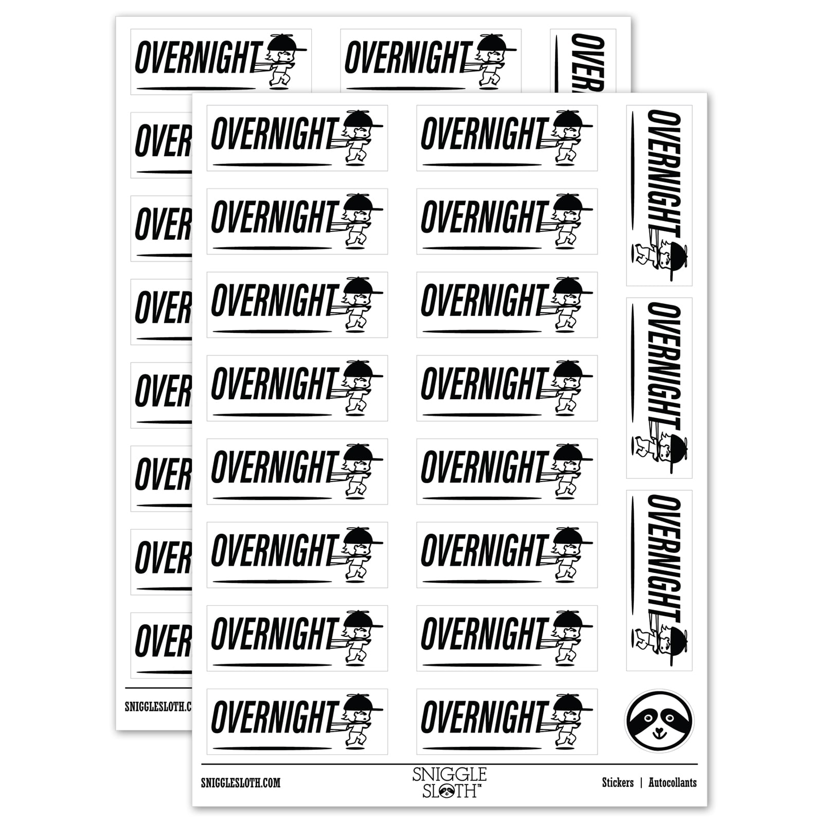Overnight Mail Service Expedited Running Person Sticker Set - White ...