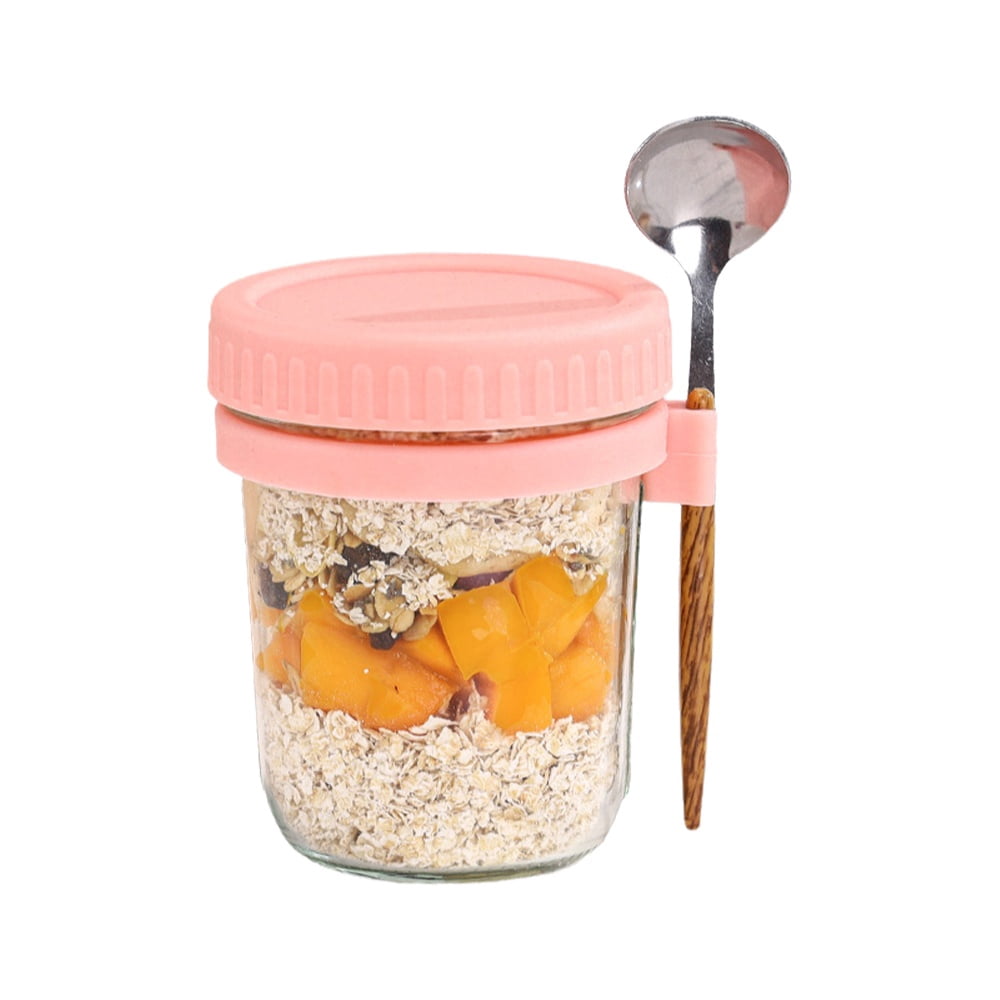 Overnight Oatmeal Cup 350Ml Breakfast Cup With Spoon Portable Glass ...