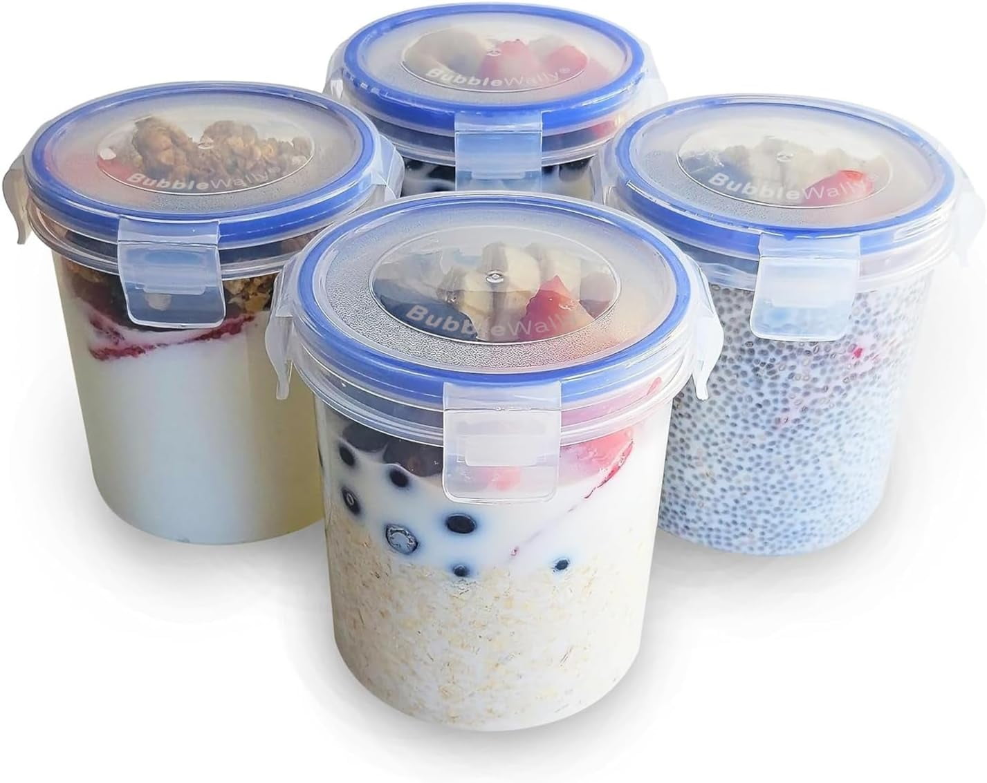 Overnight Oats Container with (4- set) - 16 oz Containers with ...
